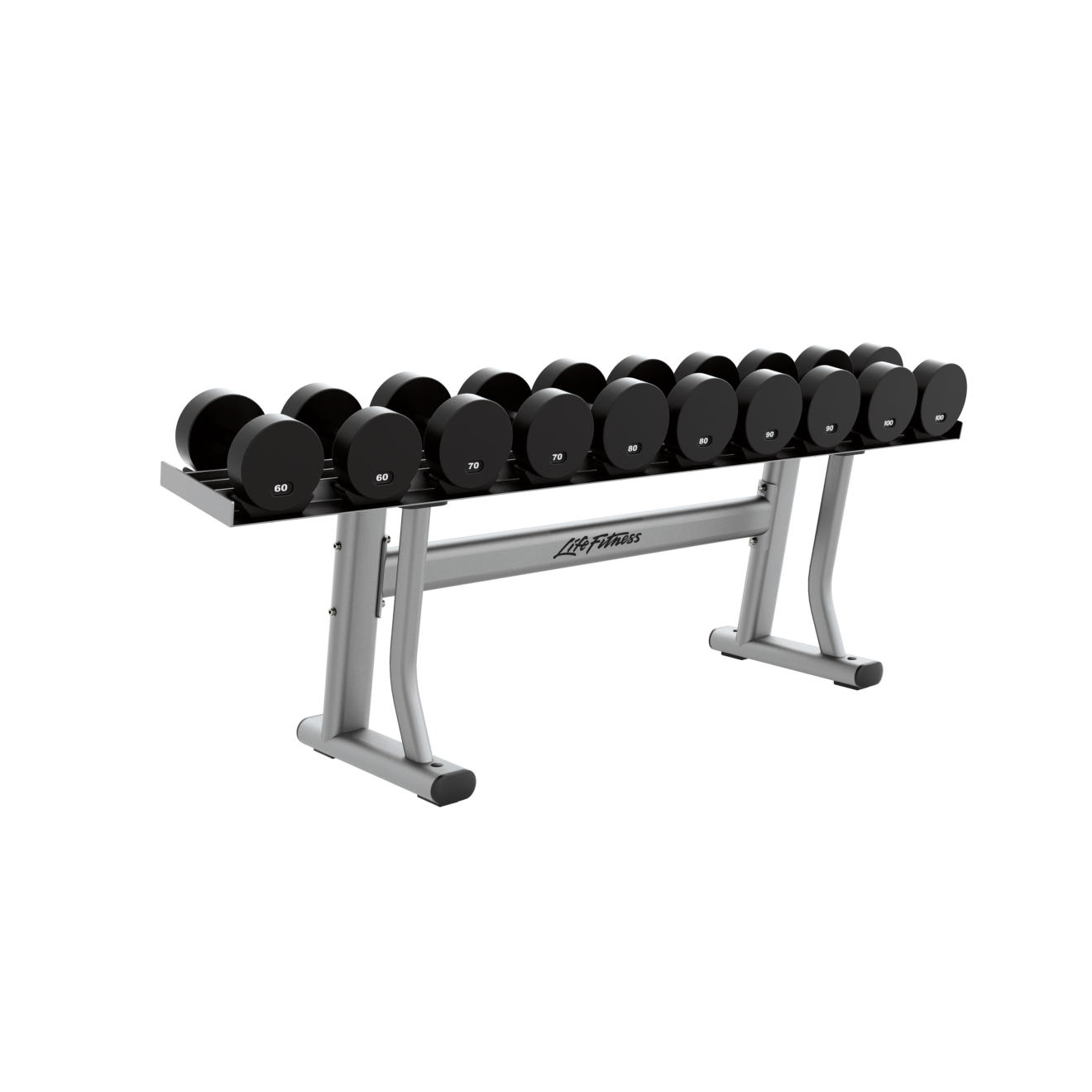 The Signature Single Tier Dumbbell Rack conveniently holds